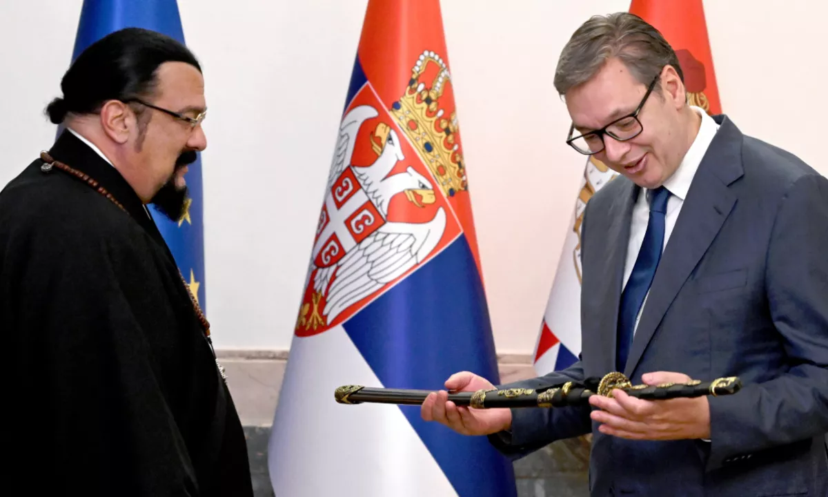 Vučića obiskal hollywoodski zvezdnik akcijskih filmov